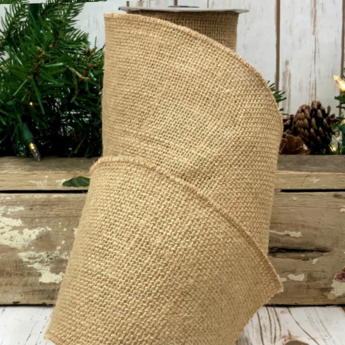 4” x 10yds burlap, natural | Burlap and Bling Decor