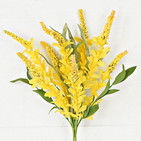 20in Bush-Yellow Cluster Flowers with Heather | Burlap and Bling Decor