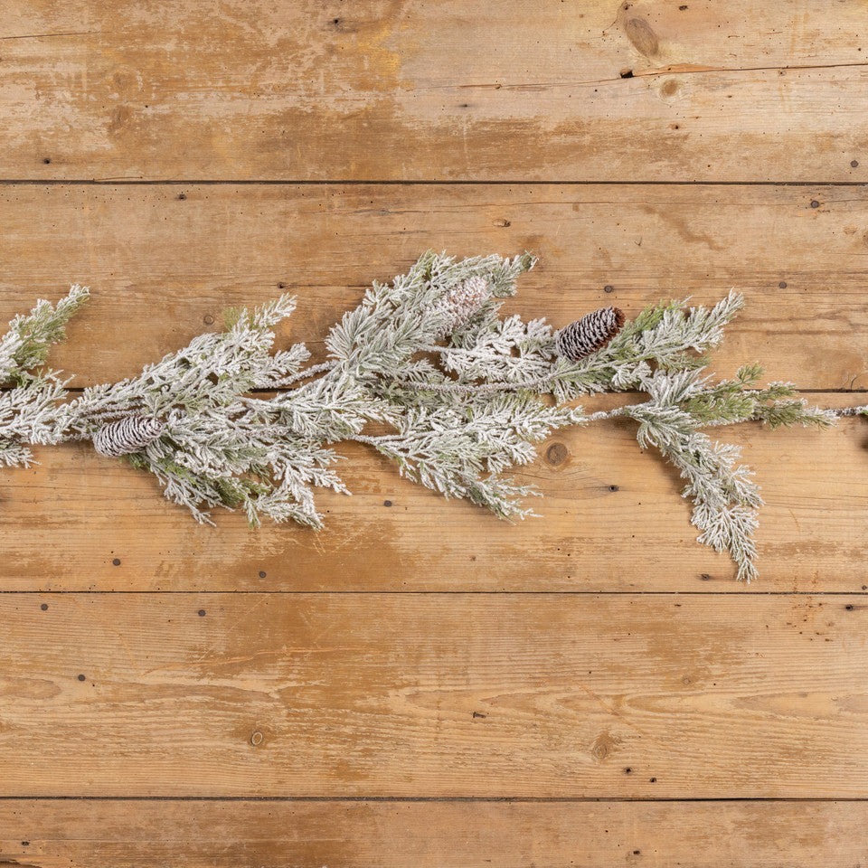 56" SNOWY CEDAR HANGING BOUGH