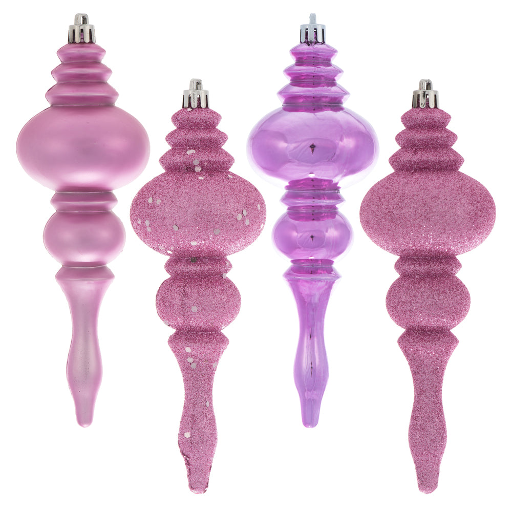 7" Pink Finial 4 Finish Asst Set 8/Bx