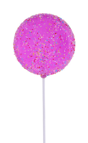 120MM GLITTER SPRINKLE LOLLIPOP W/STICK HOT PINK | Burlap and Bling Decor