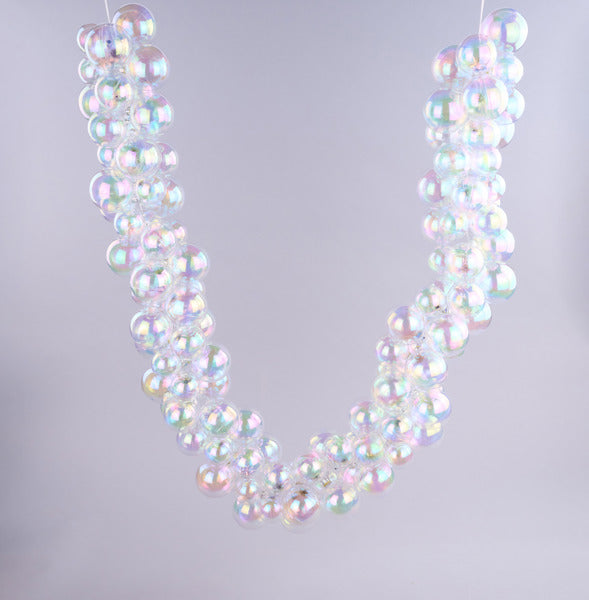 6' IRIDESCENT DELUXE BALL GARLAND IRIDESCENT CLEAR | Burlap and Bling Decor